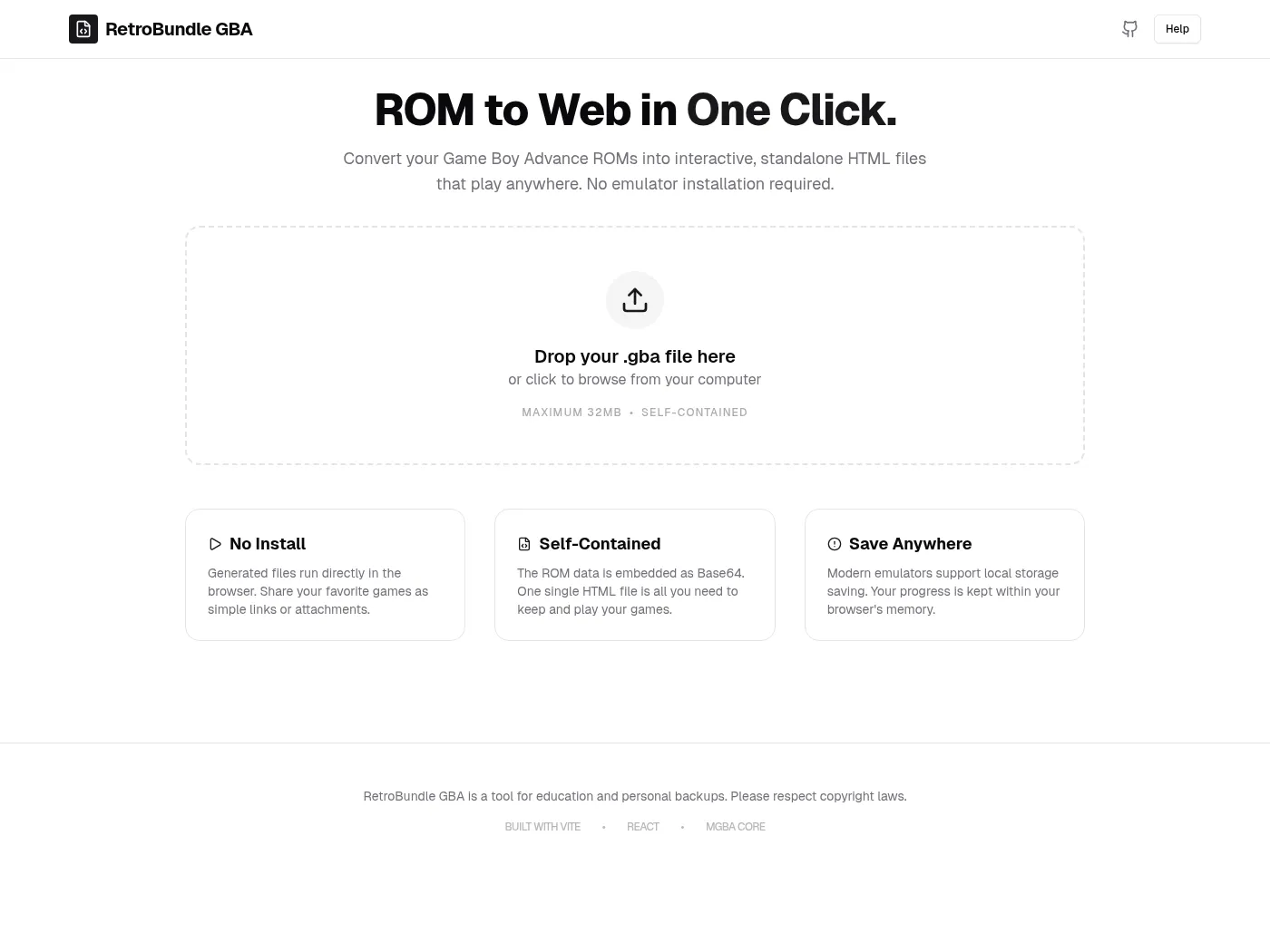 GBA to HTML Converter