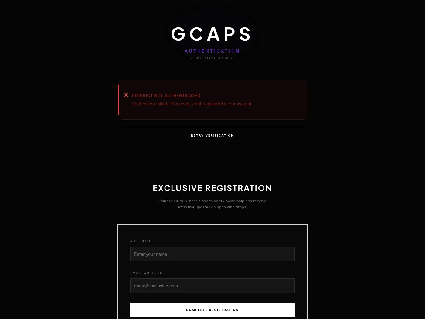 GCAPS Auth Landing