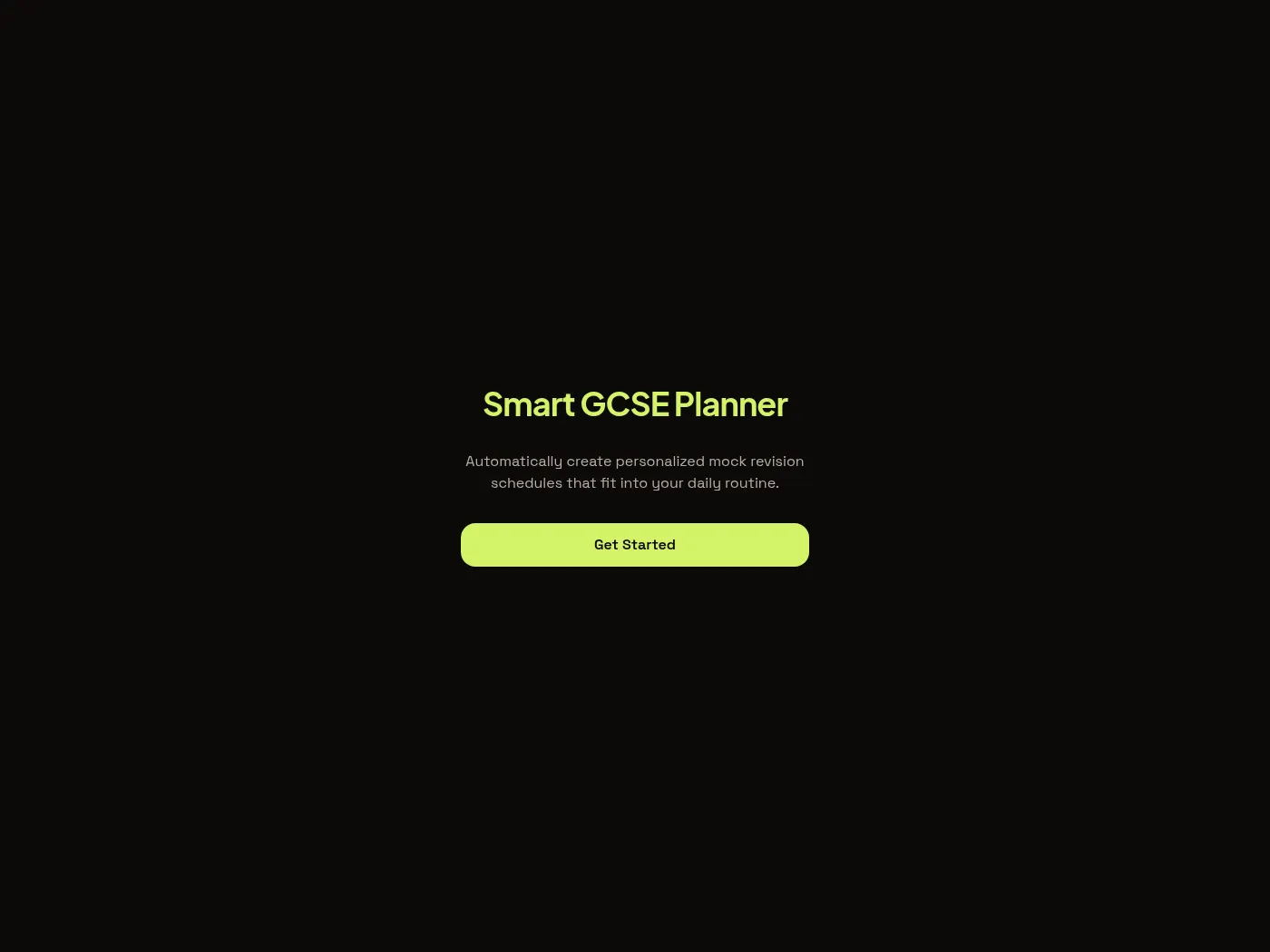 Smart GCSE Planner