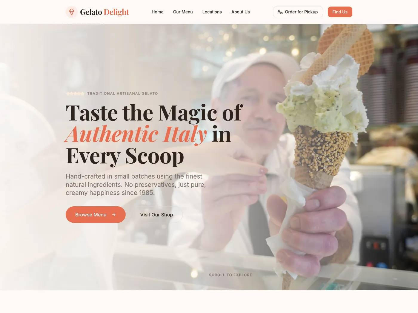 Gelato Delight Website
