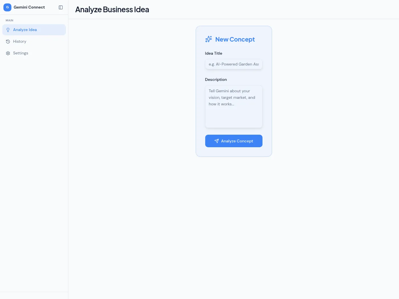 Gemini Business Idea Connect