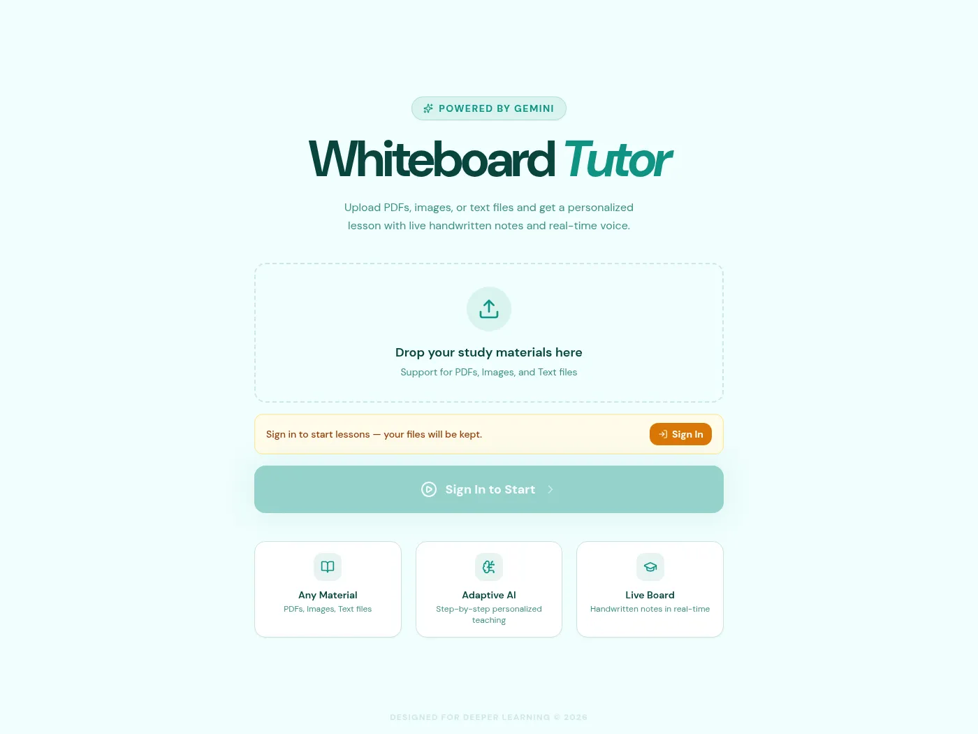 Gemini Whiteboard Tutor