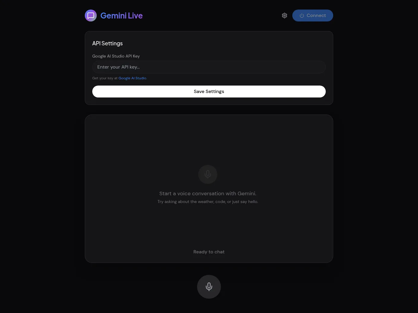 Gemini Voice Chat Page