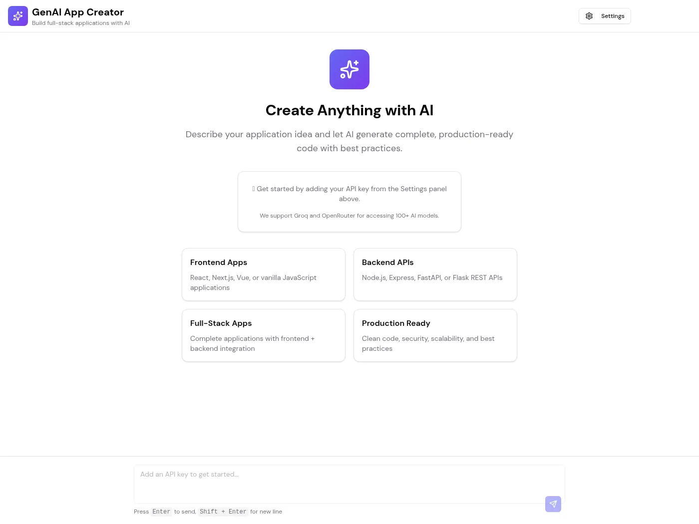 GenAI App Creator | Built with Blink