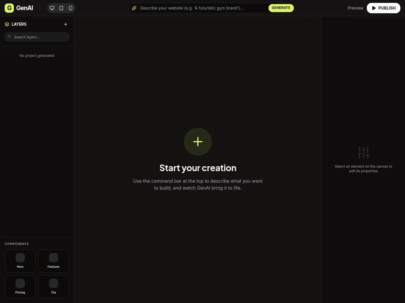GenAI Site & App Builder