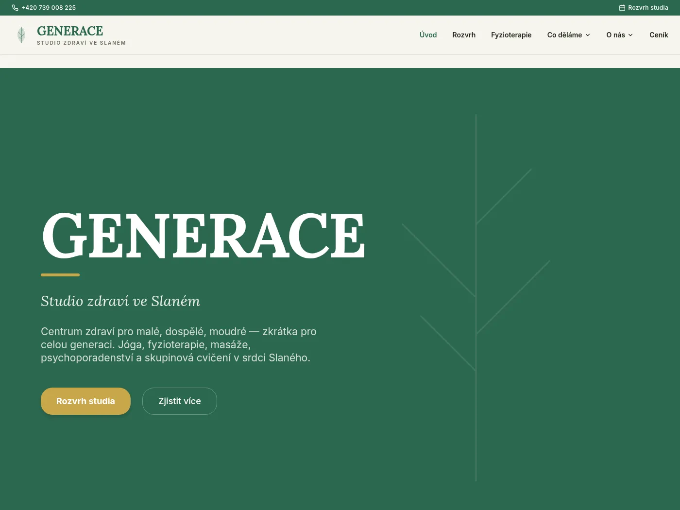 Generace Wellness Studio Web