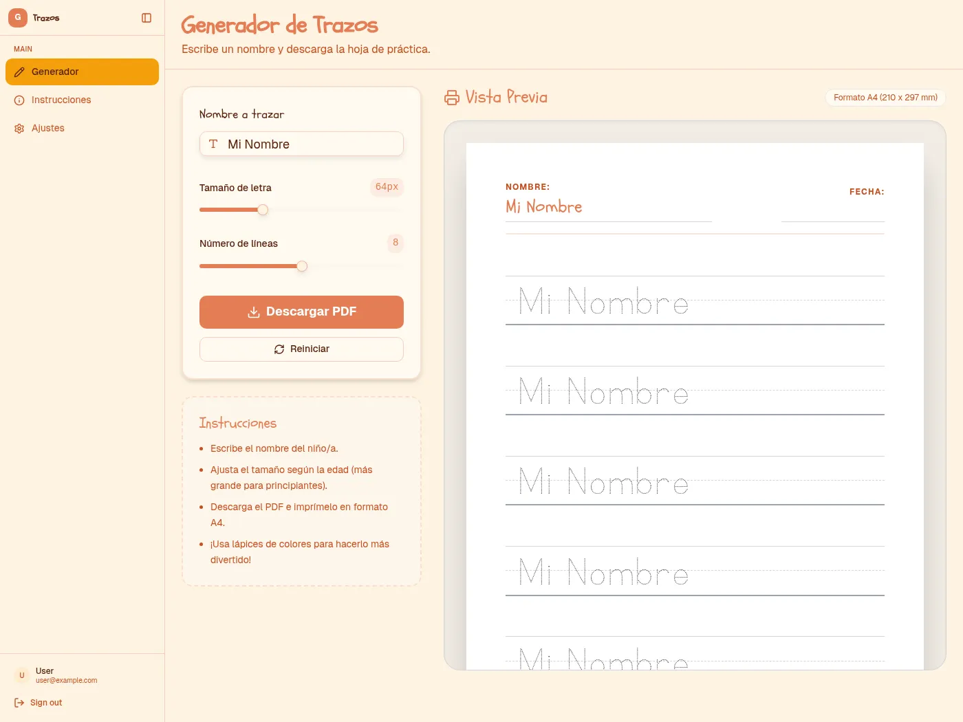 Generador de Trazos de Nombres