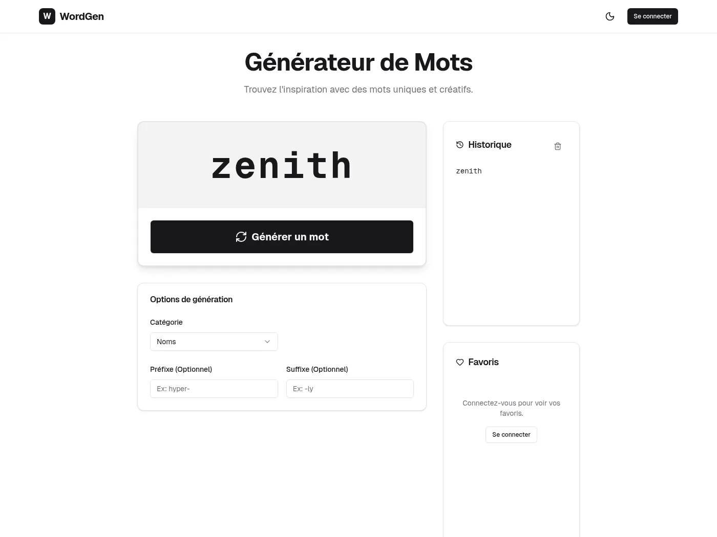 Générateur de Mots