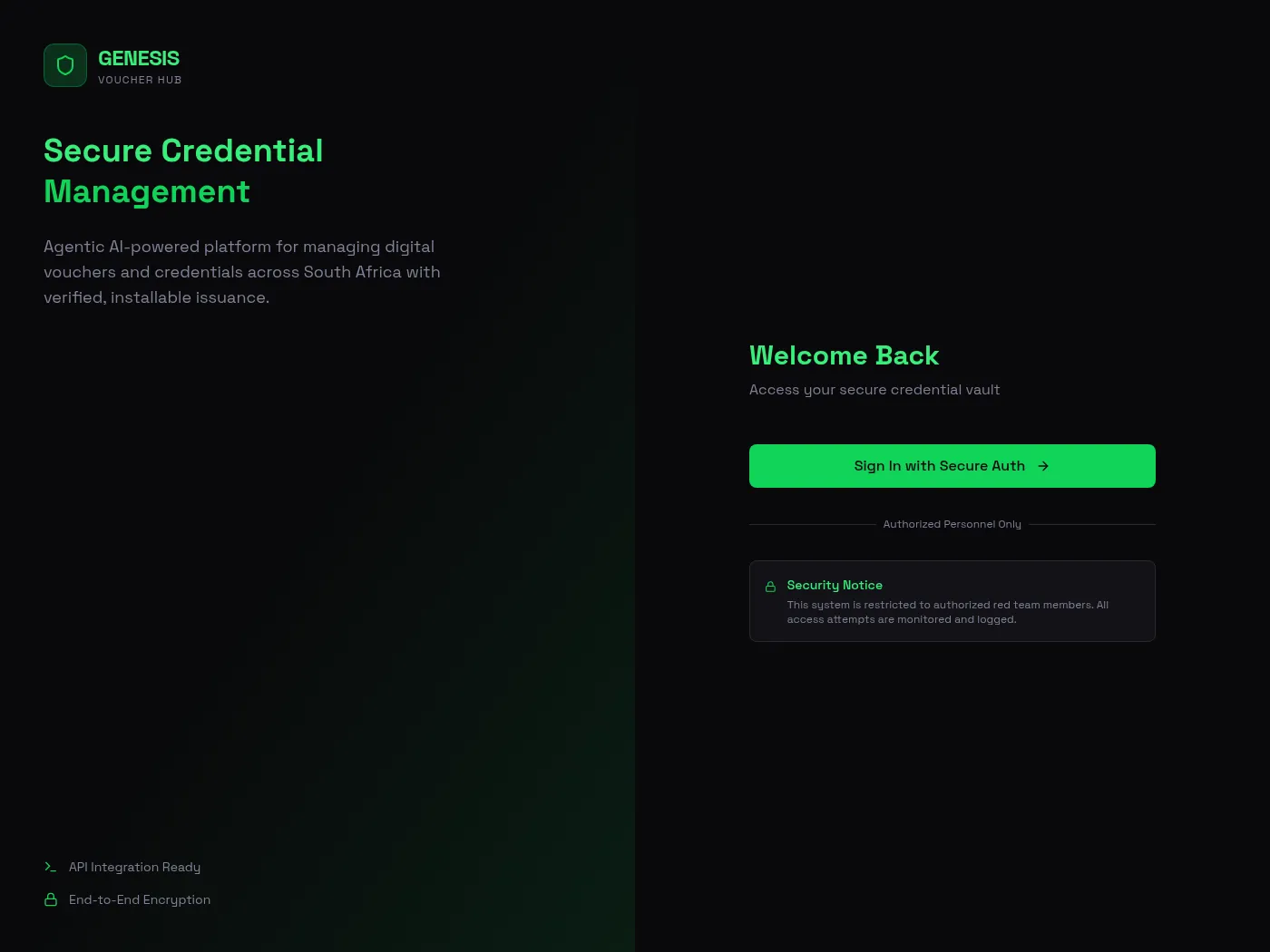 Genesis Voucher Hub