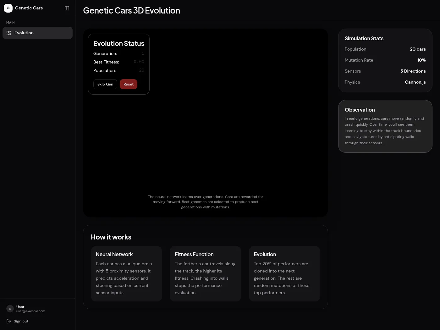 Genetic Cars 3D
