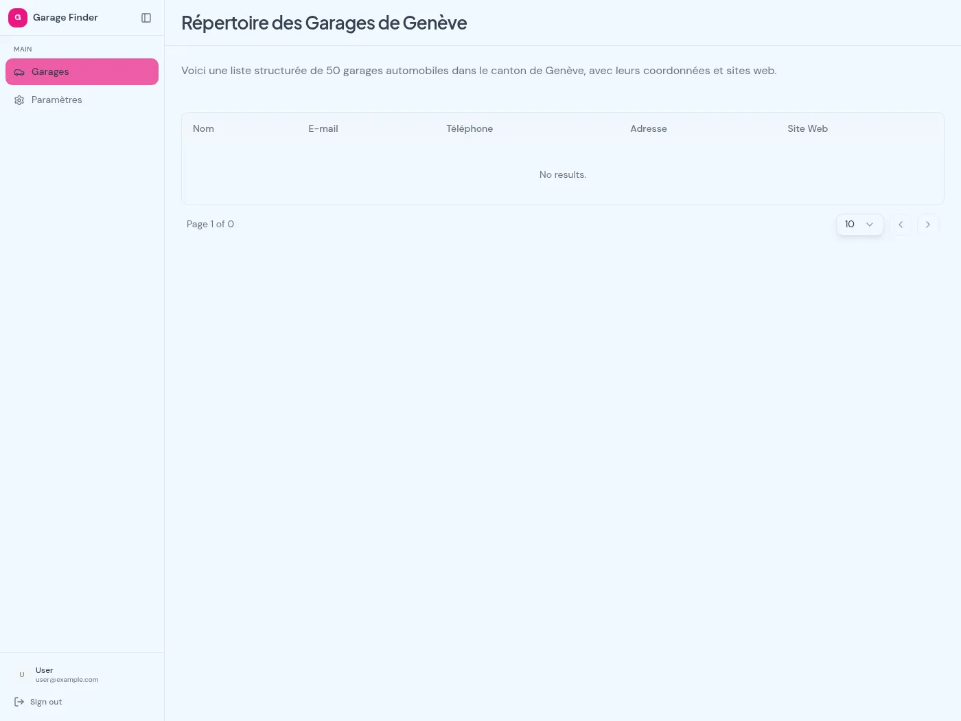 Geneva Garage Finder