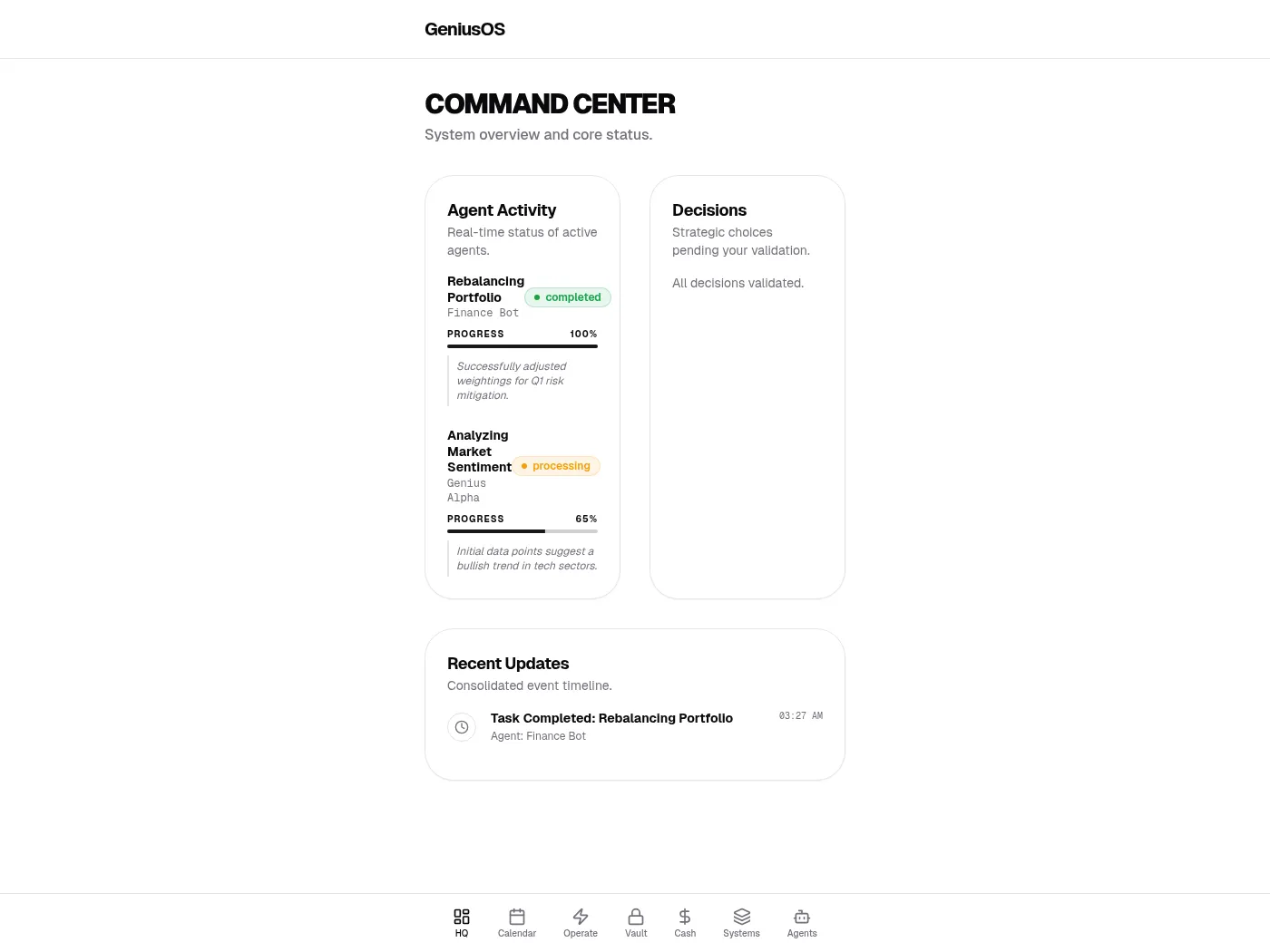 GeniusOS Web Console