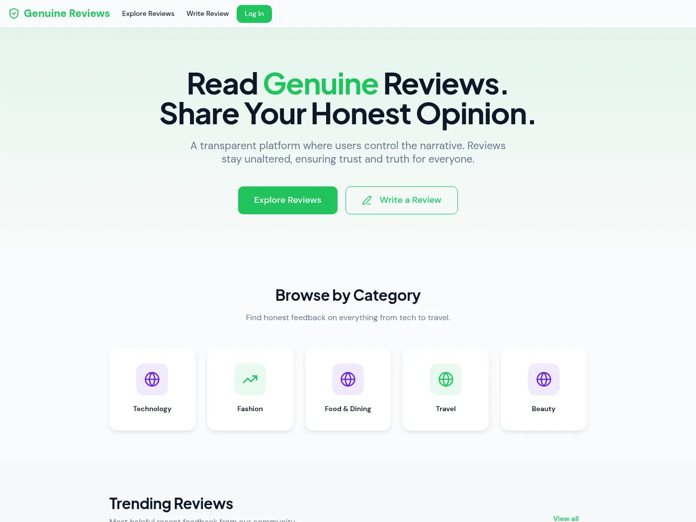 Genuine Reviews Platform
