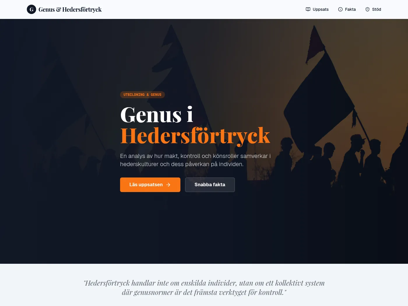 Genus och Hedersförtryck