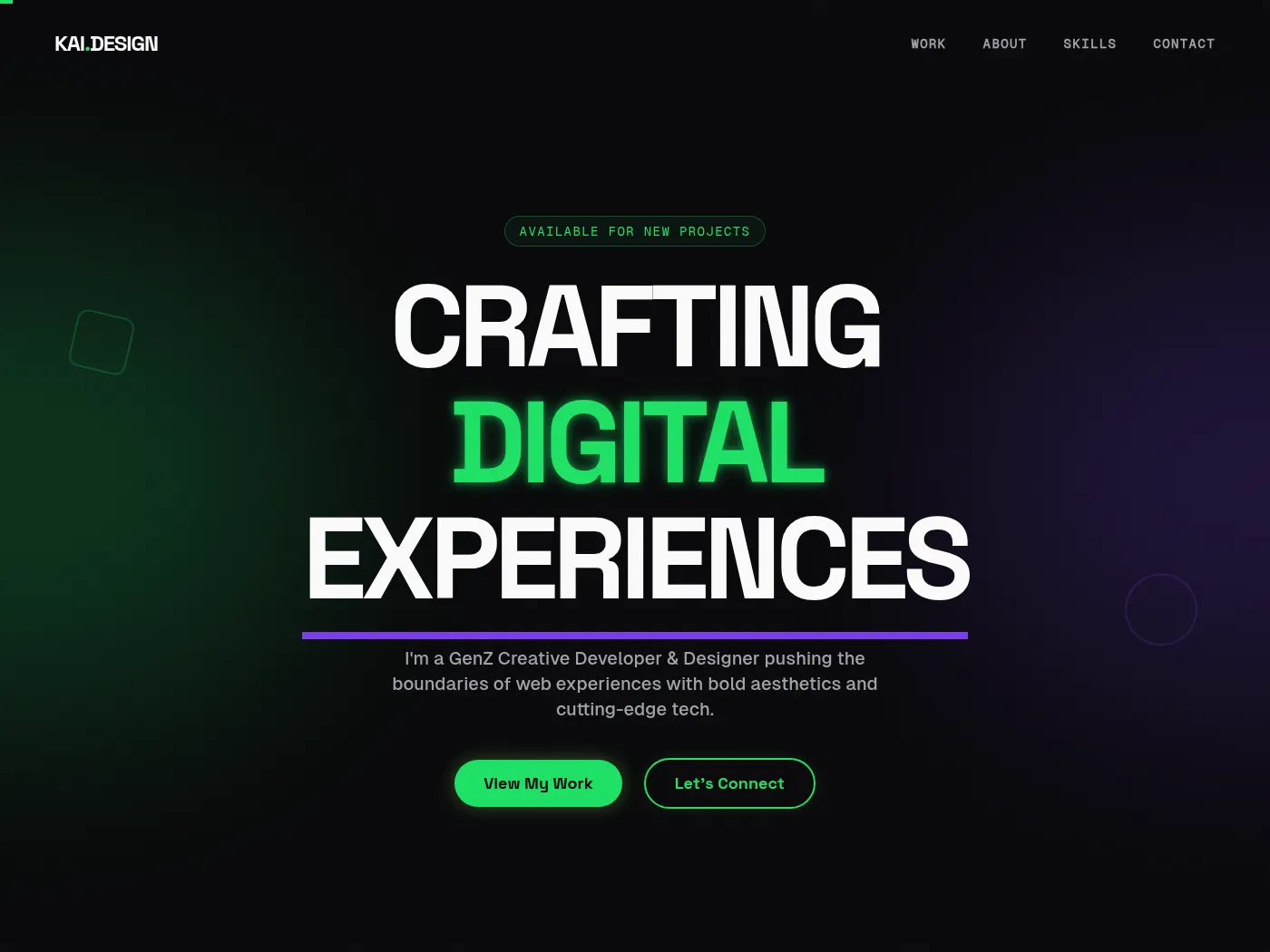 GenZ Animated Portfolio