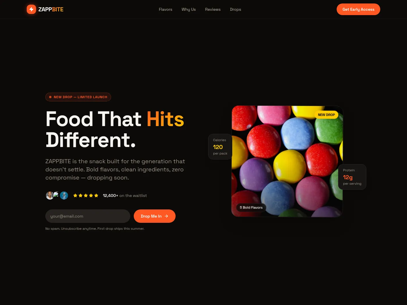 GenZ Food Launch Page