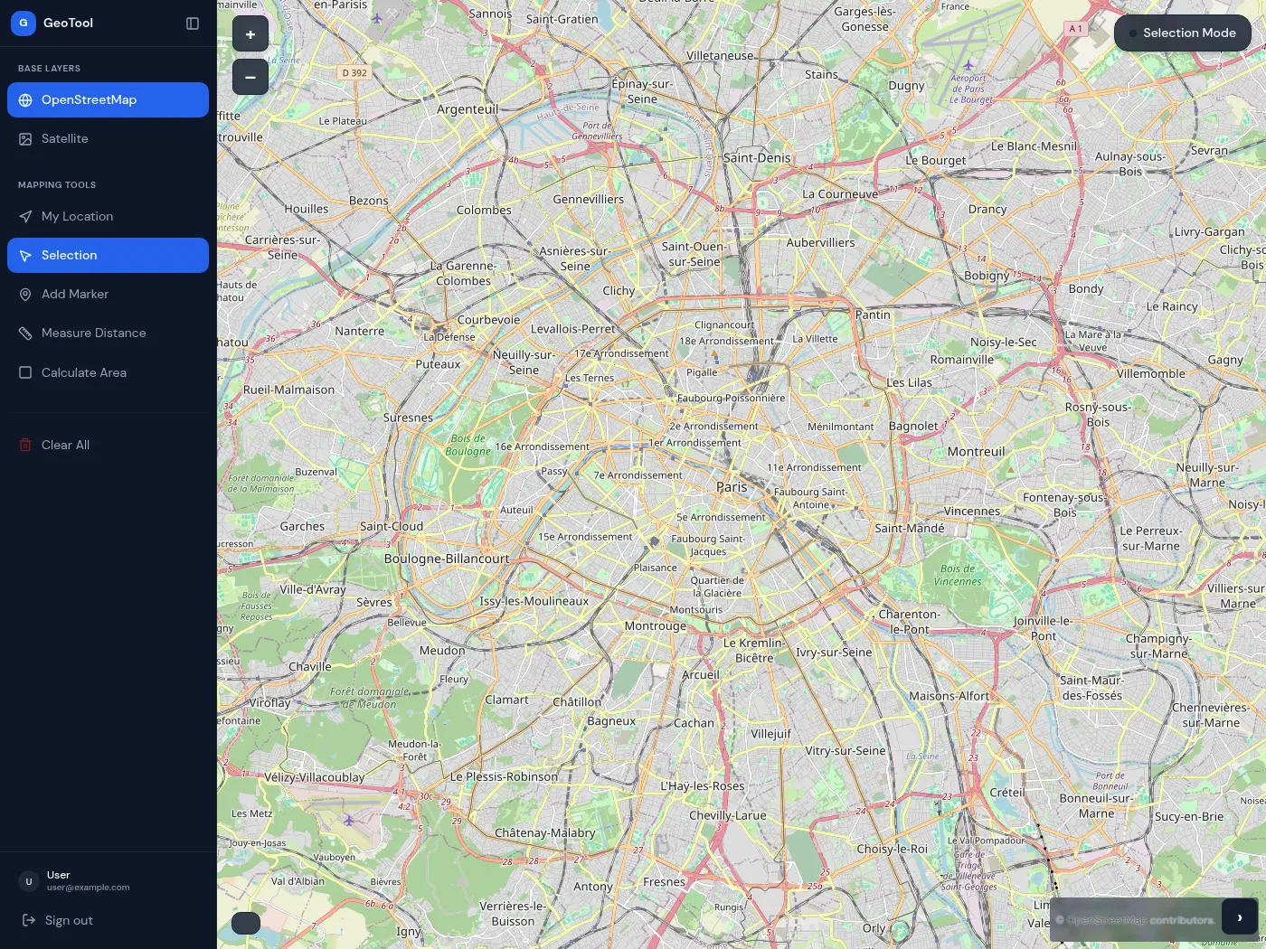 GeoTool Dashboard