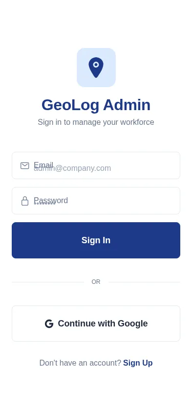 GeoLog Admin App