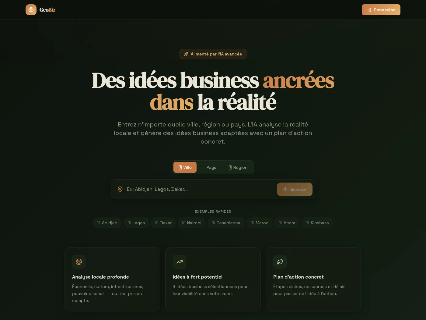GeoBiz Idea Generator