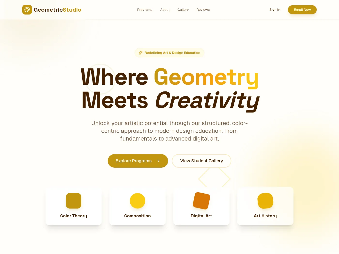 Geometric Studio Landing
