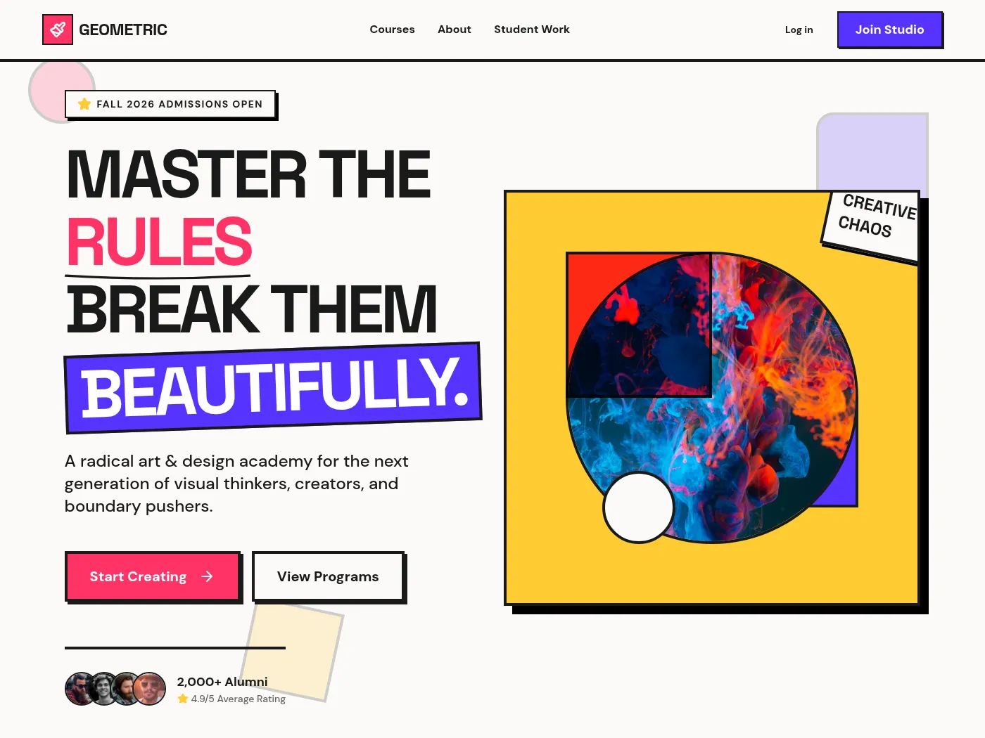 Geometric Studio Landing