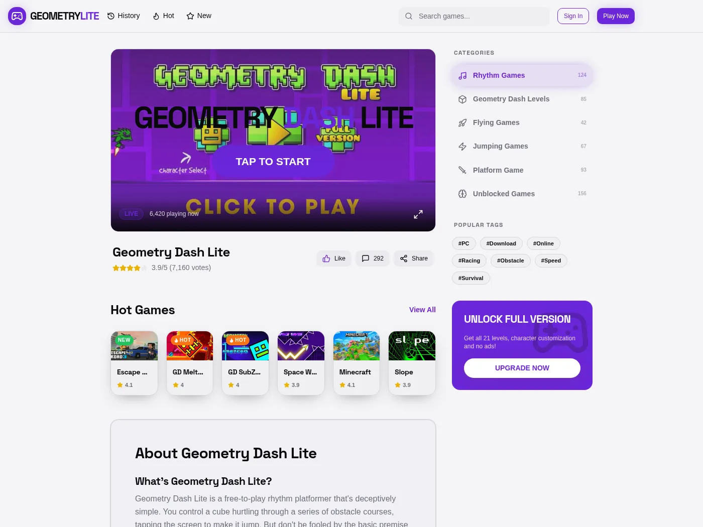 Geometry Lite Web Clone