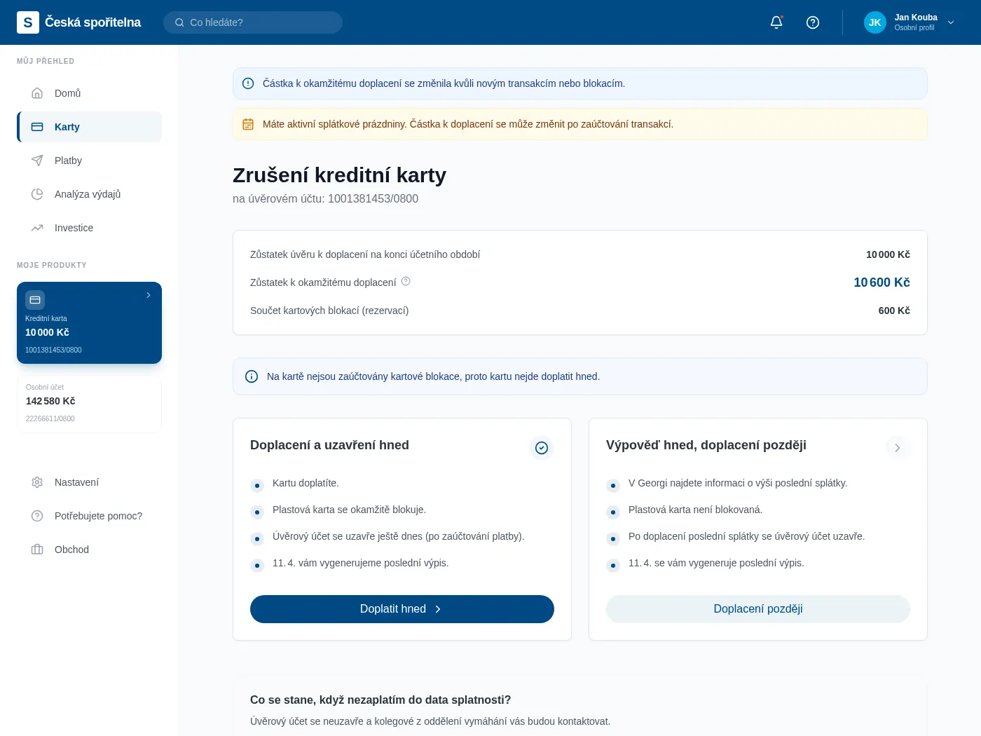 George Card Termination UX