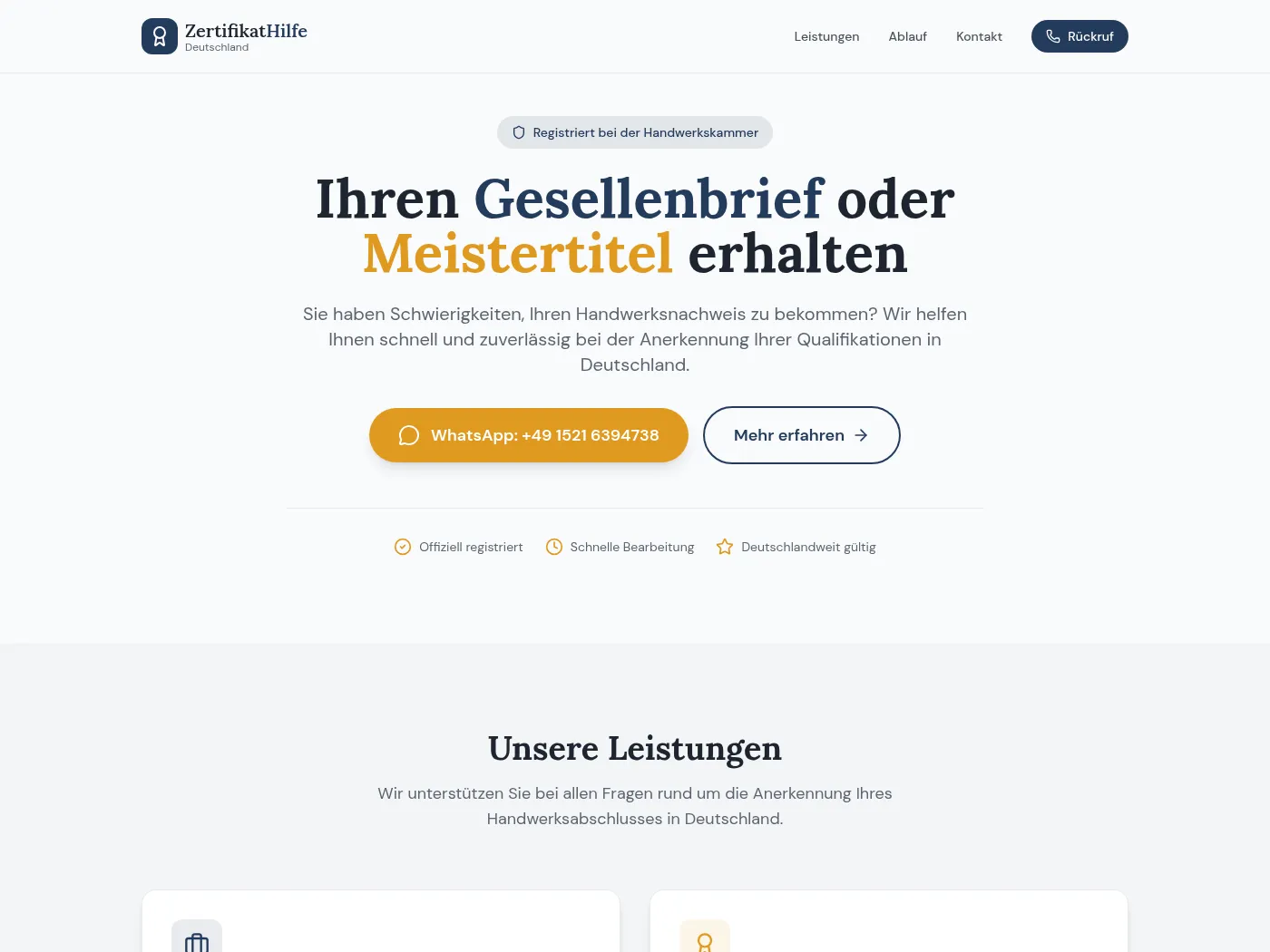 Certificate Help Germany