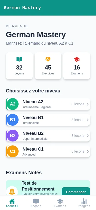 German Mastery App