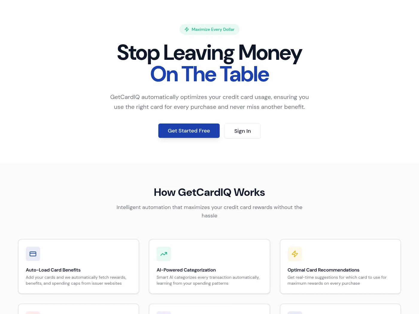 GetCardIQ Optimizer