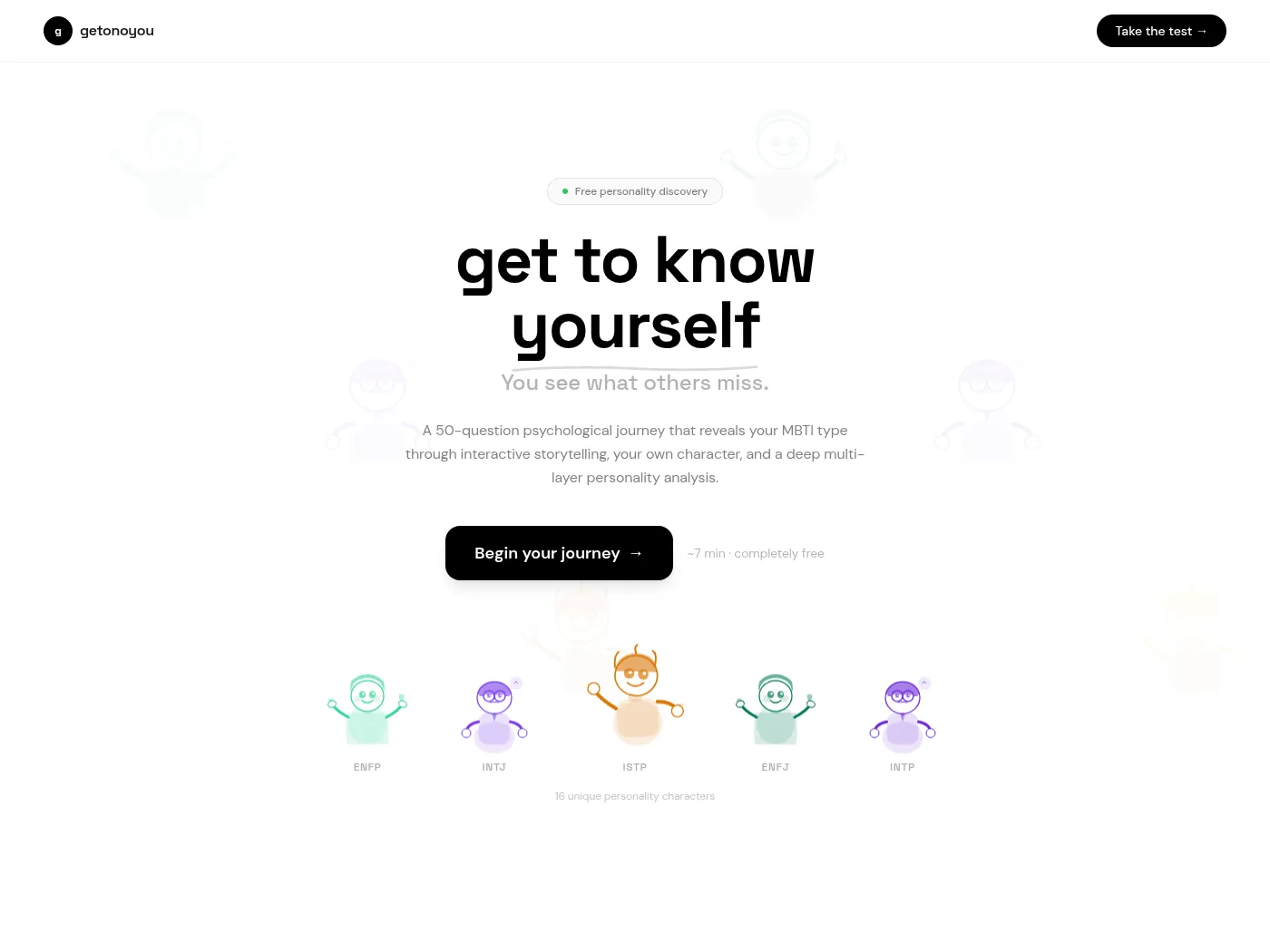 Getonoyou Personality Journey