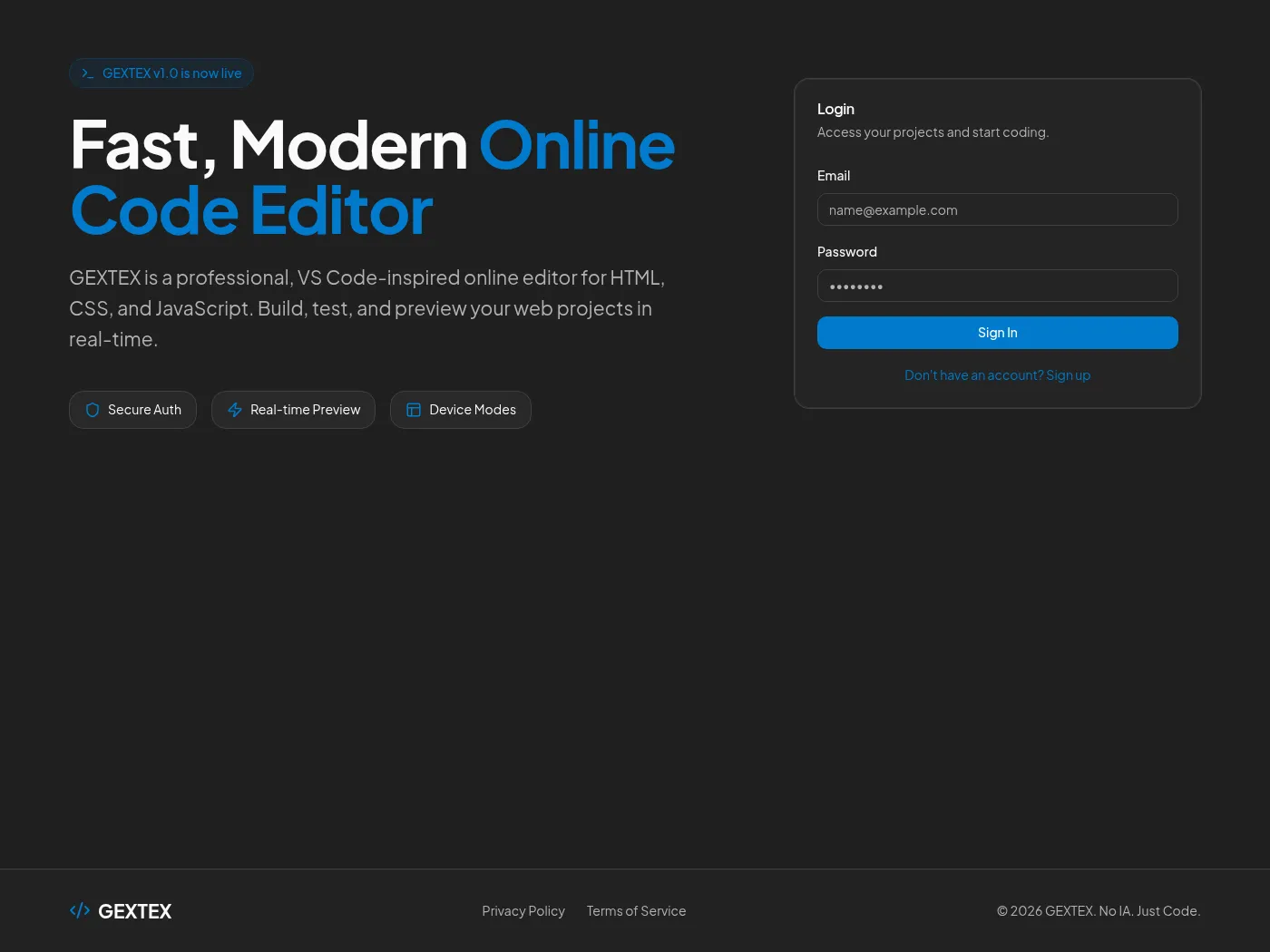 GEXTEX Code Editor