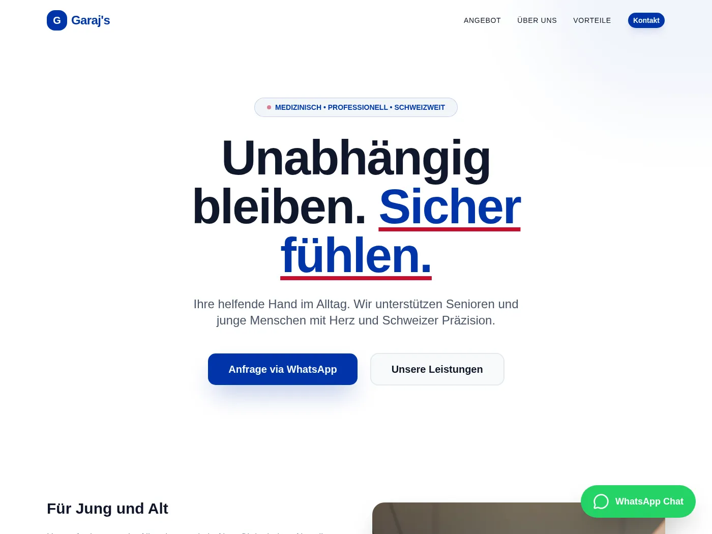 GHH Swiss Care Landing