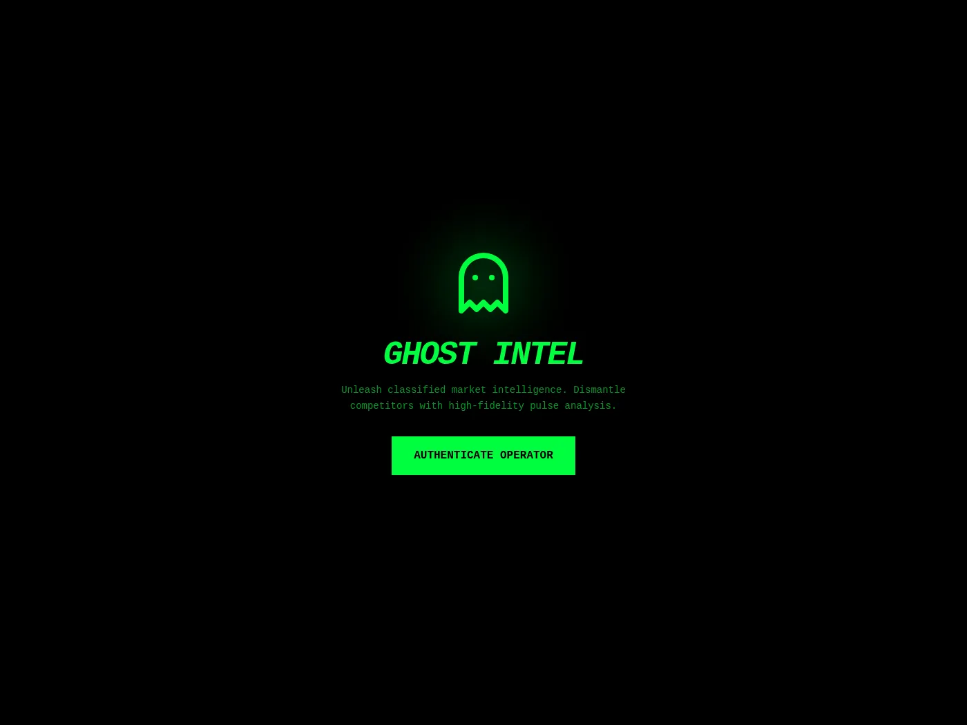 Ghost Intel Dashboard