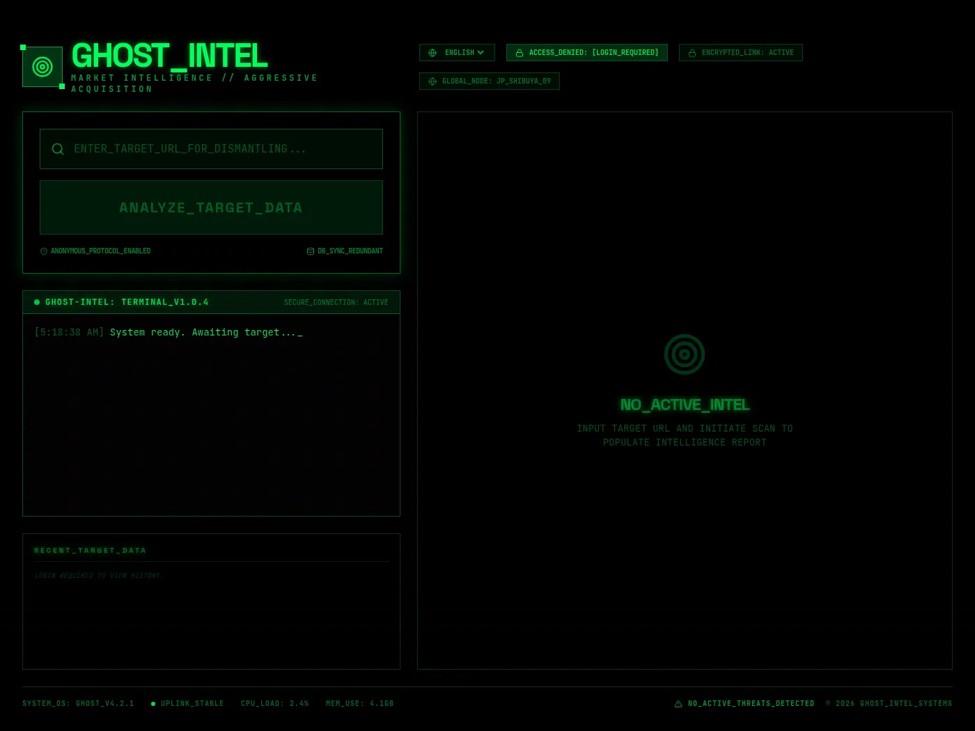 Ghost Intel Dashboard