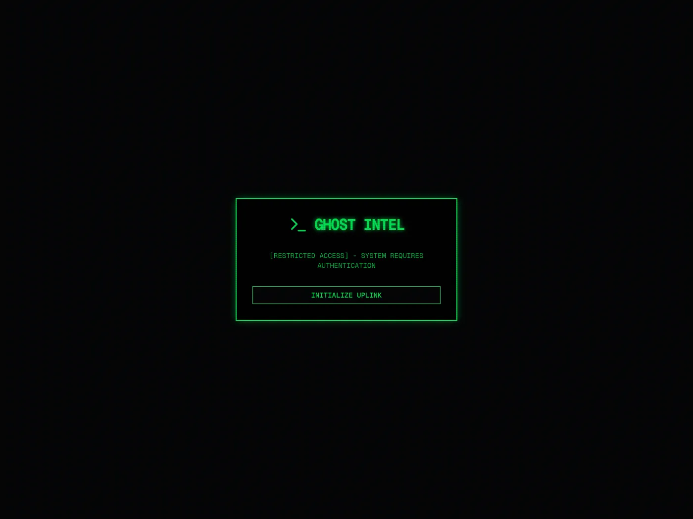 Ghost Intel Dashboard