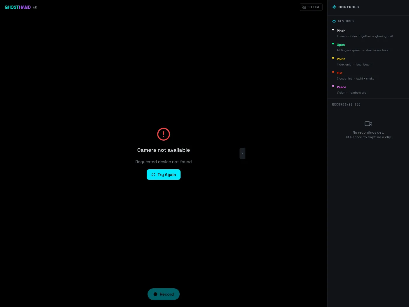 GhostHand AR Web App