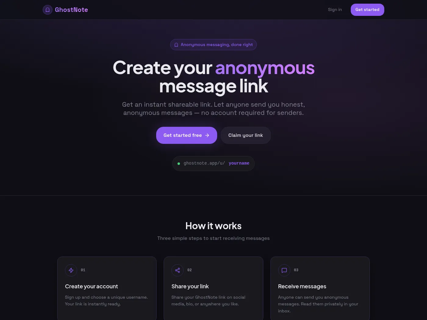GhostNote Anonymous Web App