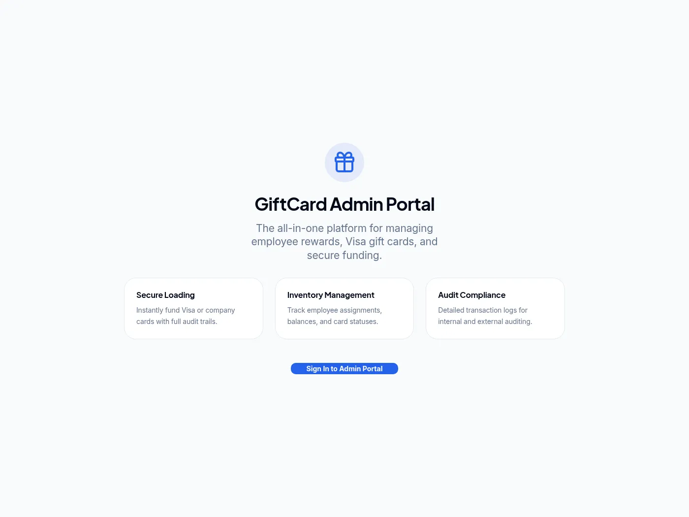 Gift Card Admin Portal