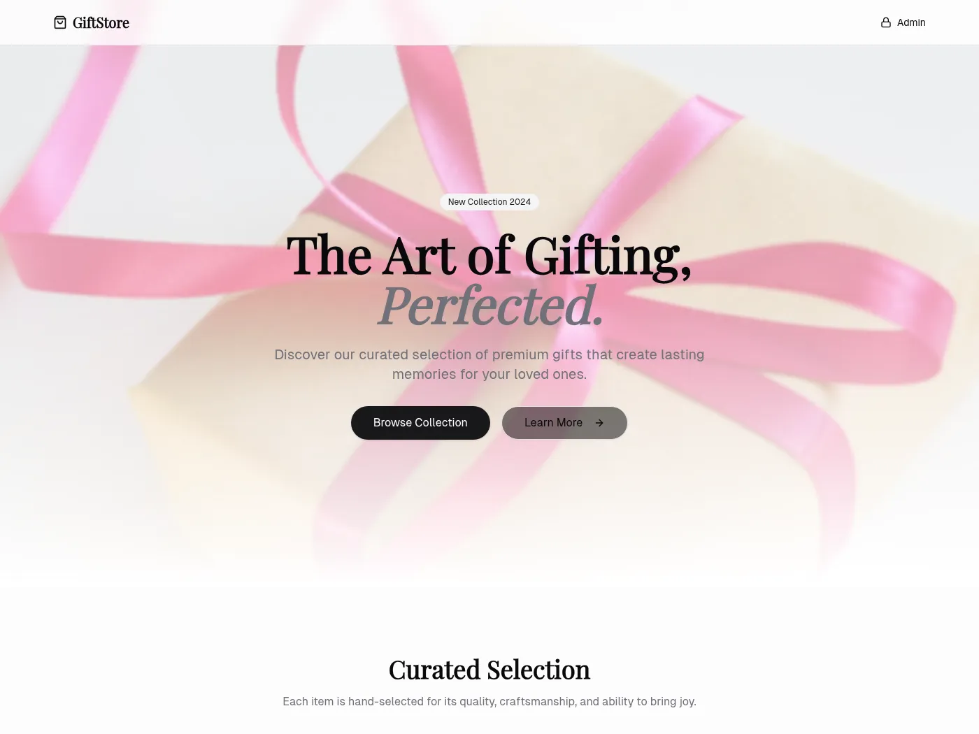 GiftStore Landing Page