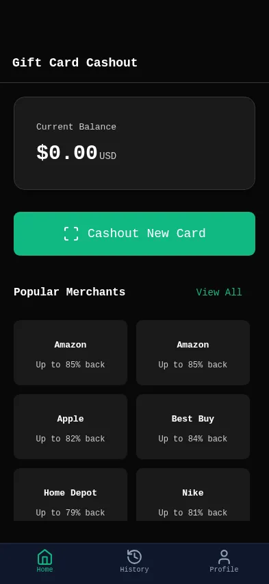 Gift Card Cashout