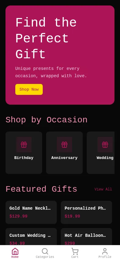 GiftEase Mobile Store
