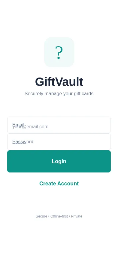 GiftVault Organizer