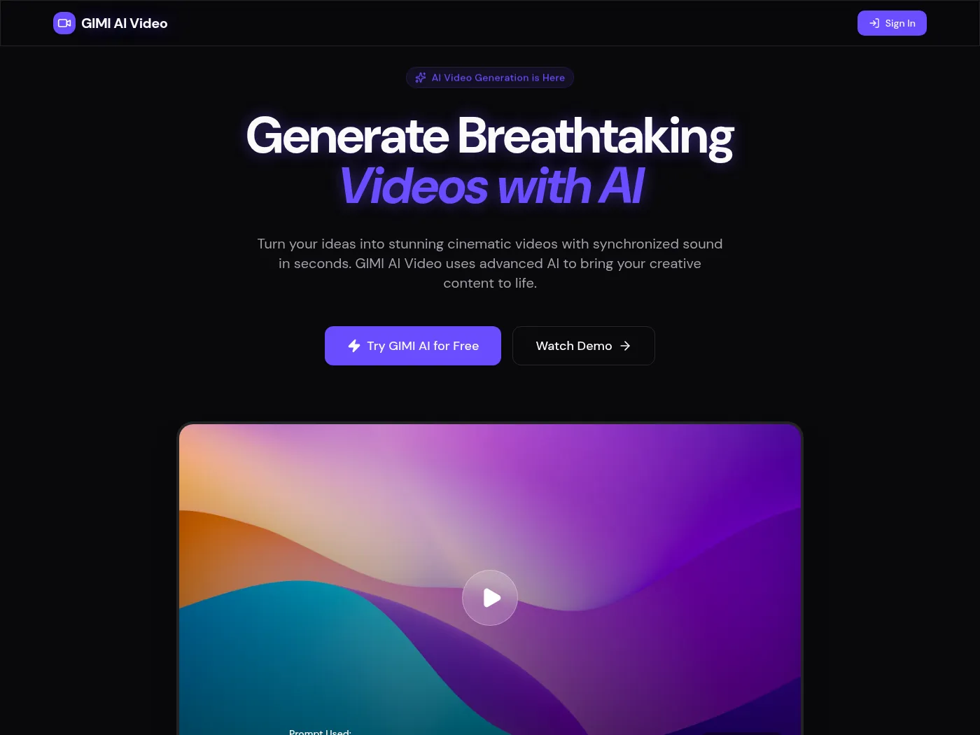 GIMI AI Video Generator