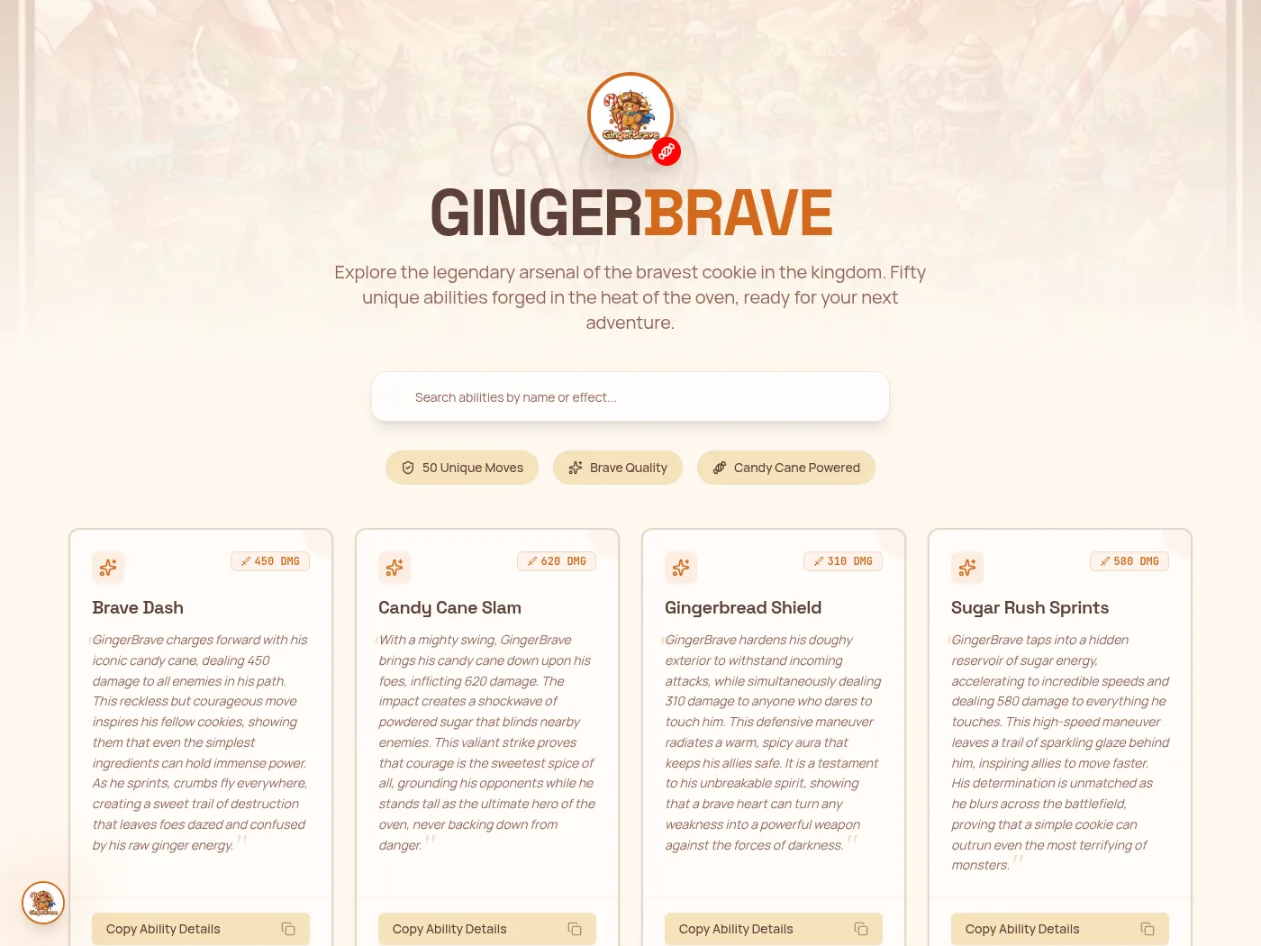 GingerBrave Abilities Canvas