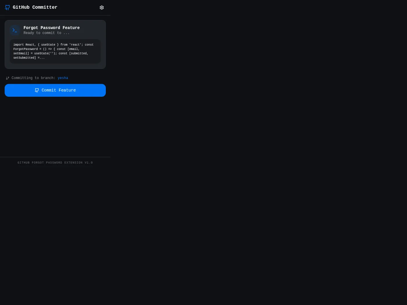 GitHub Forgot Password