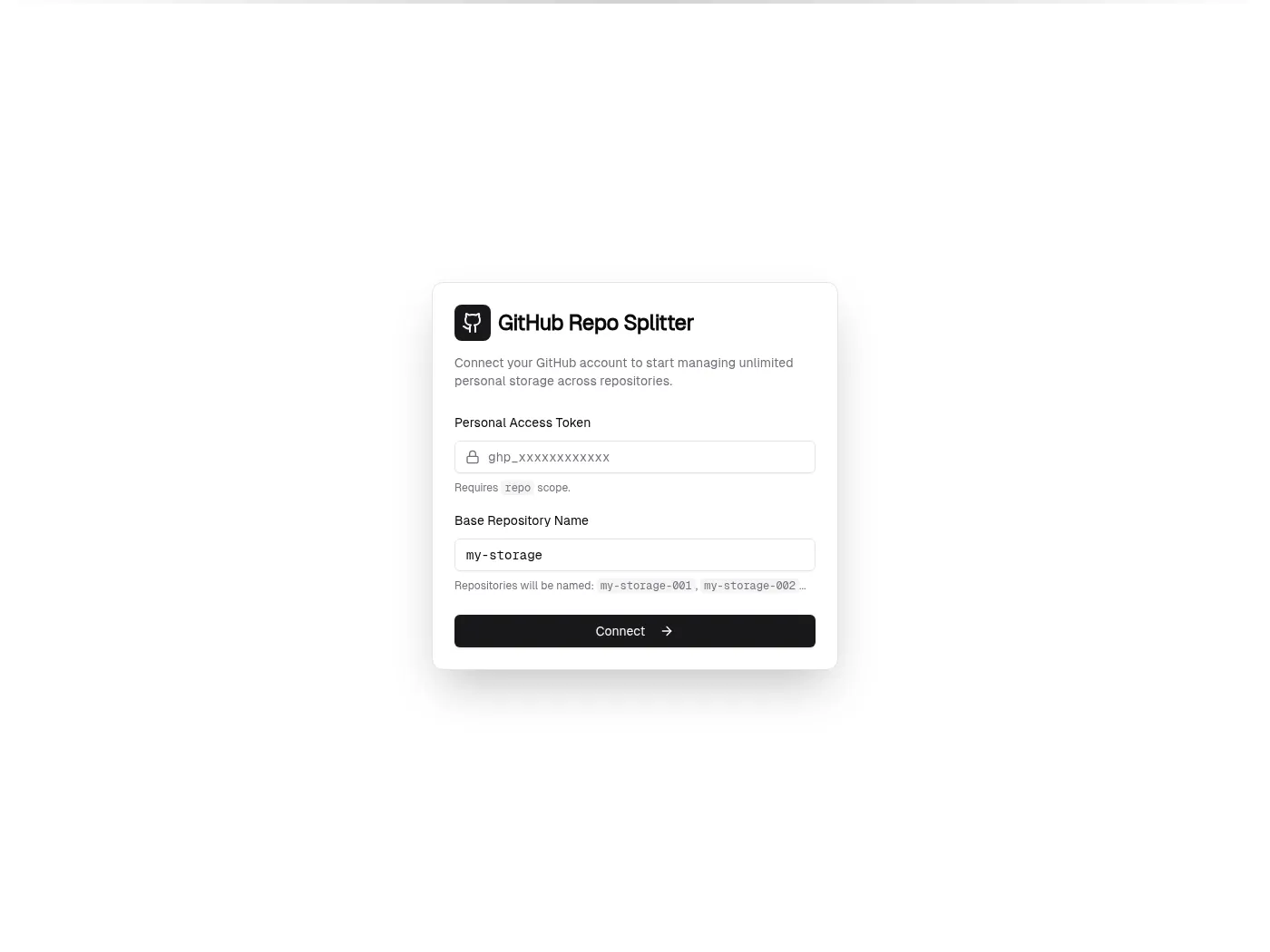 GitHub Repo Splitter
