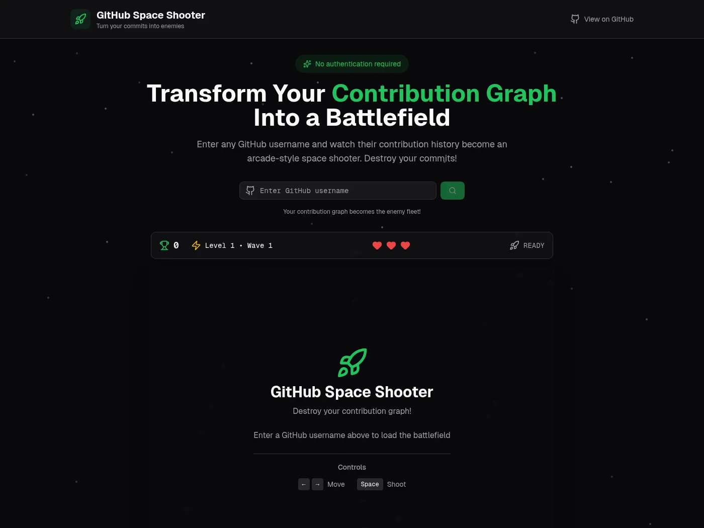 GitHub Space Shooter