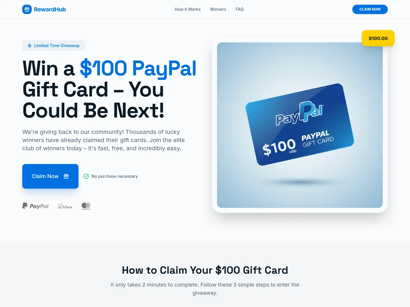 GiftCard Giveaway Landing