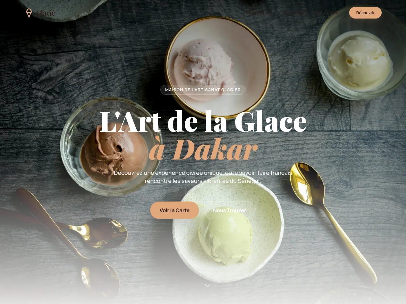 Glacié Showcase Site